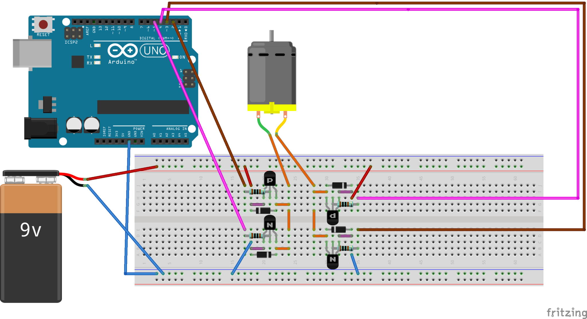 Using the H-Bridge Motor Controller – A Practical Example - Maker and ...