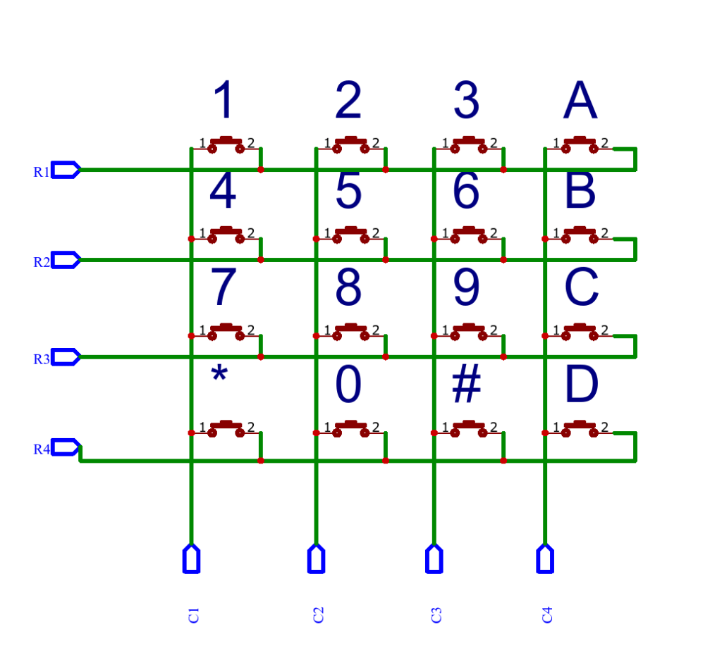 4x4 Matrix Keypad Circuit Diagram 4x4 Matrix Keypad Circuit Diagram