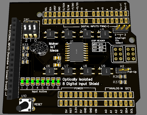 Build Your Own 8 Di Arduino Shield Maker And Iot Ideas