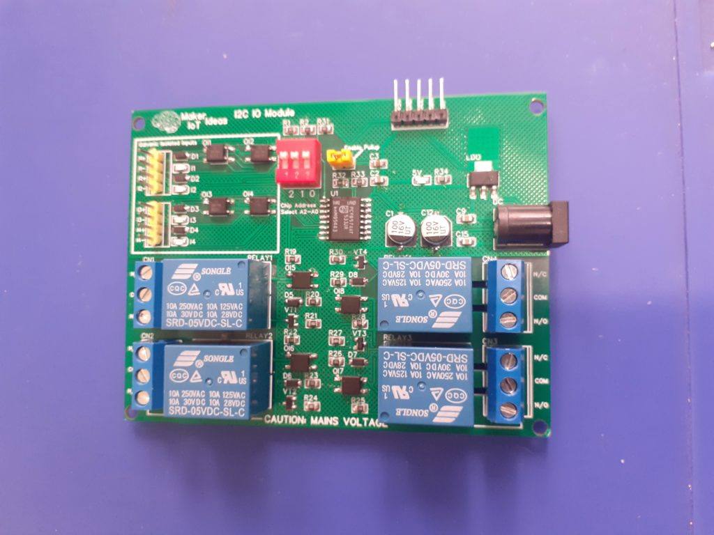 I2C IO Module with 4 Relay Outputs and 4 Galvanic Isolated Inputs ...