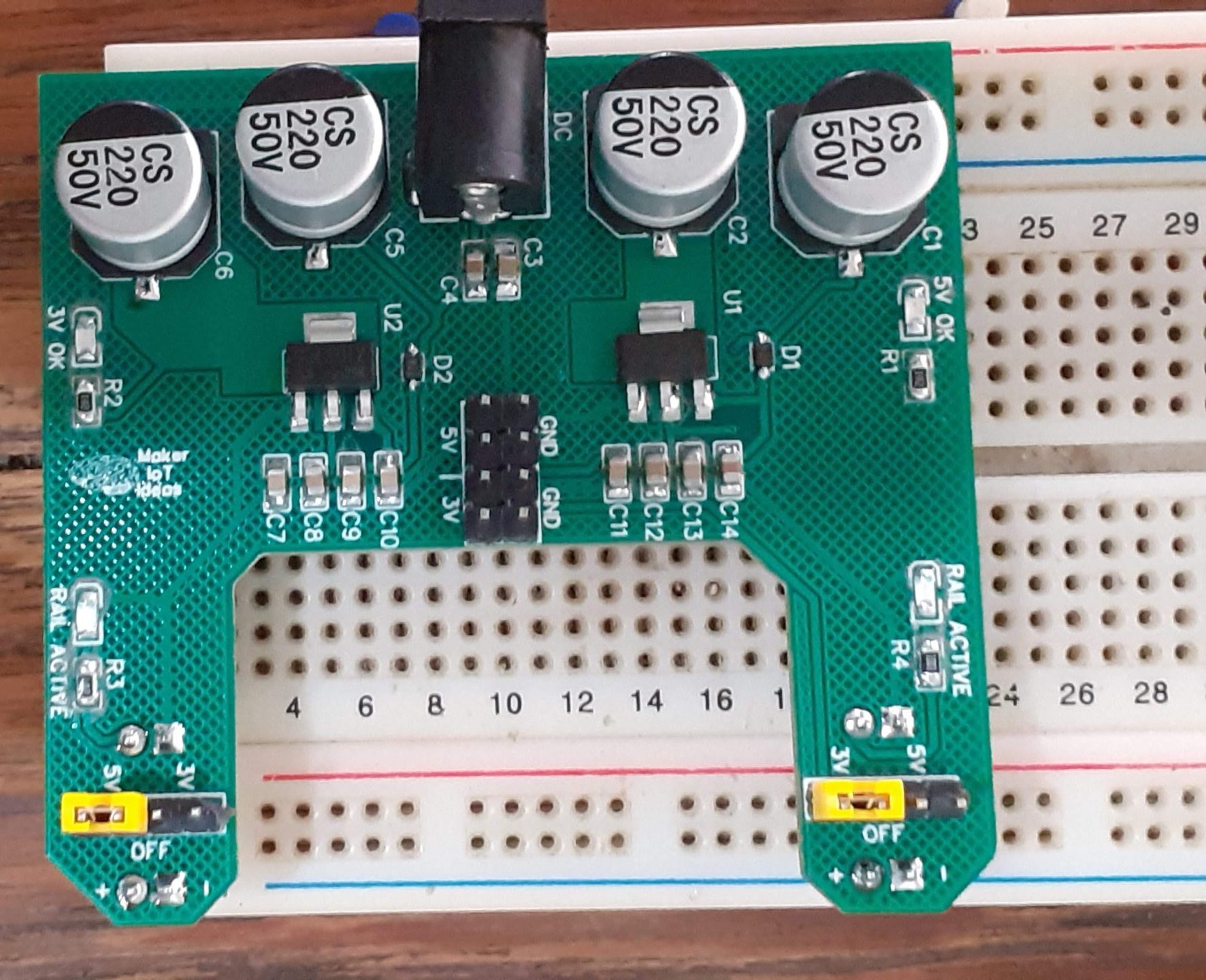 Breadboard Power Module – Custom designed - Maker and IOT Ideas