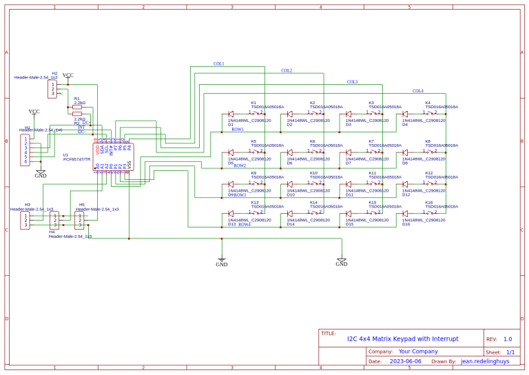 An I2C Matrix Keypad - Maker and IOT Ideas